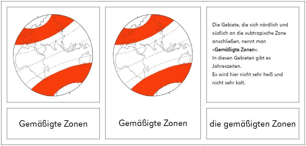 Globus und Klimazonen – Definitionen – Montessori-Download